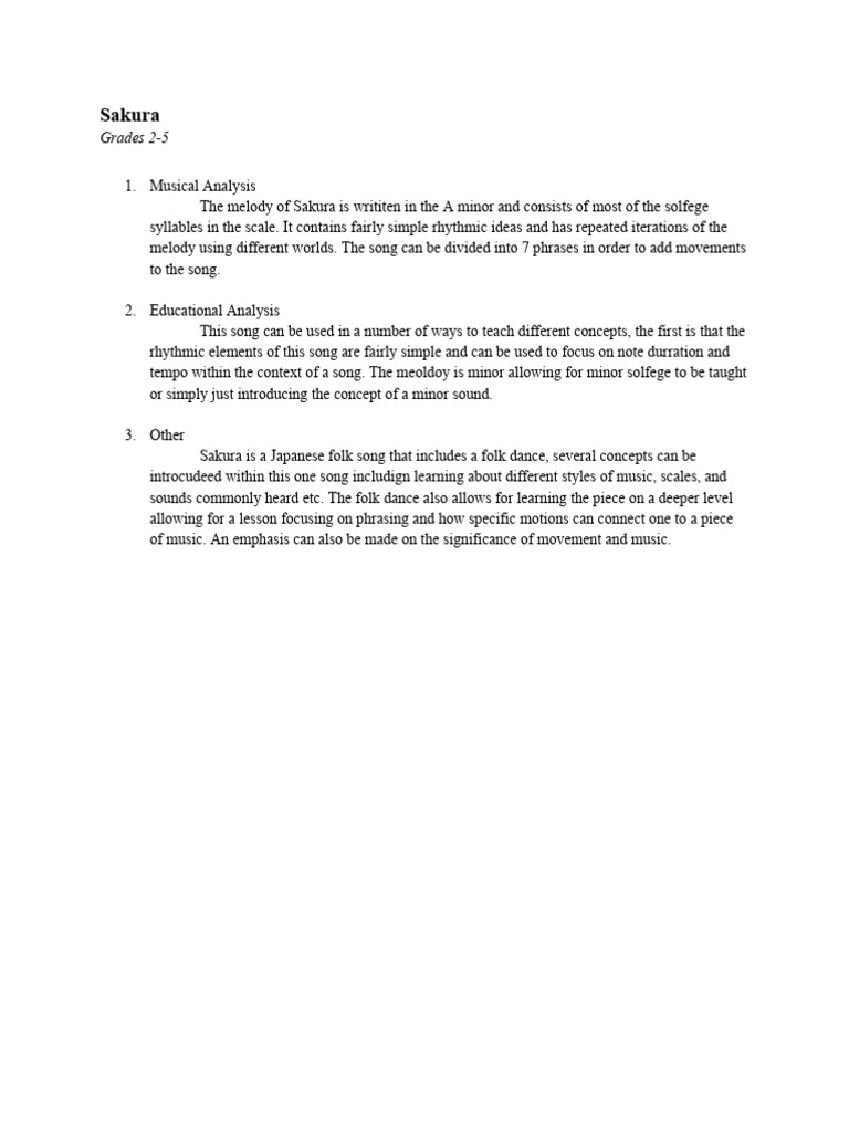sakura analysis | PDF