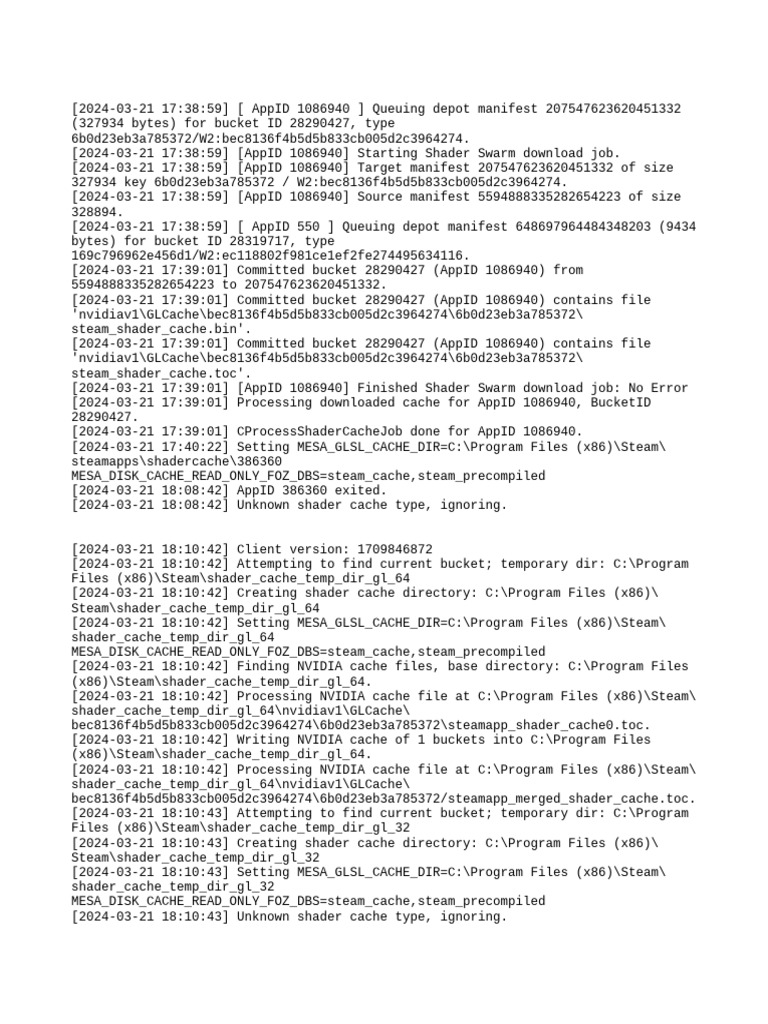 shader_log | PDF | Directory (Computing) | Operating System Technology