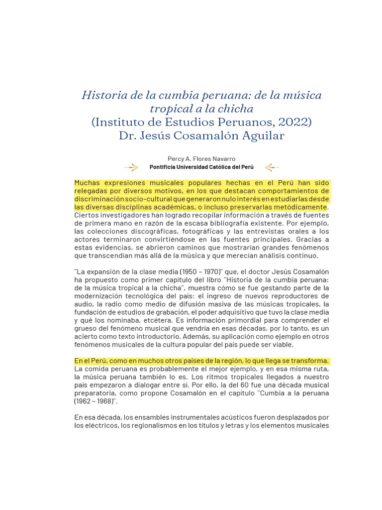 Historia de La Cumbia Peruana | PDF | Perú