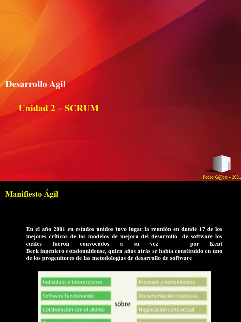 Clase 2 - SCRUM | PDF | Scrum (desarrollo de software) | Desarrollo Ágil de Software