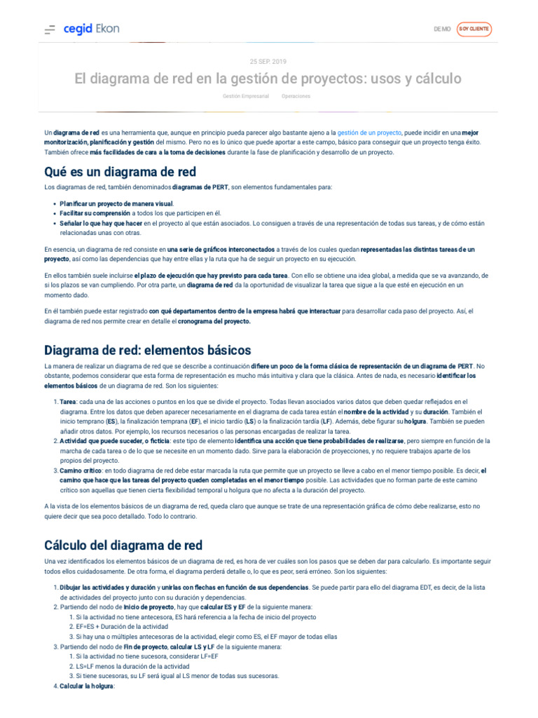 El diagrama de red en la gestión de proyectos_ usos y cálculo | PDF