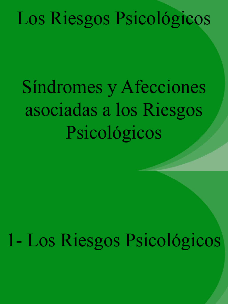 Riesgos Psicológicos y sindromes | PDF | Estrés (biología) | Violencia