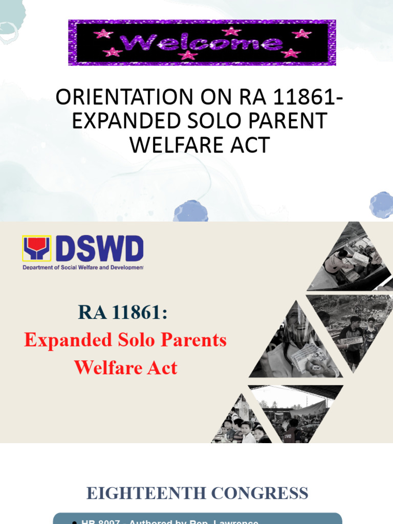 RA 11861: Expanded Solo Parent Benefits | PDF | Cost Of Living | Welfare