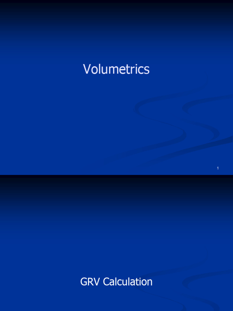 Volumetric GRV | PDF | Area | Volume