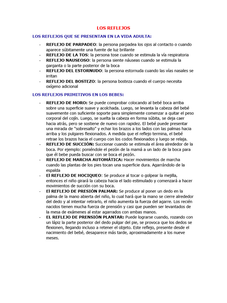 Los Reflejos | Descargar gratis PDF | Reflejos