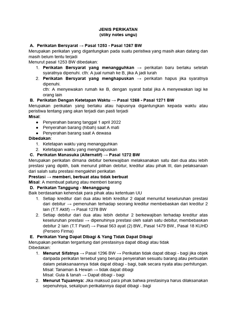 Catatan Perikatan | PDF