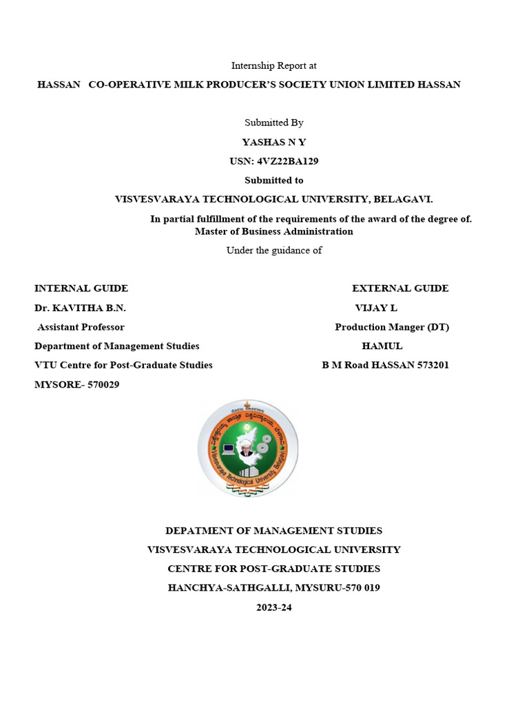 Final Report. | Download Free PDF | Dairy | Milk