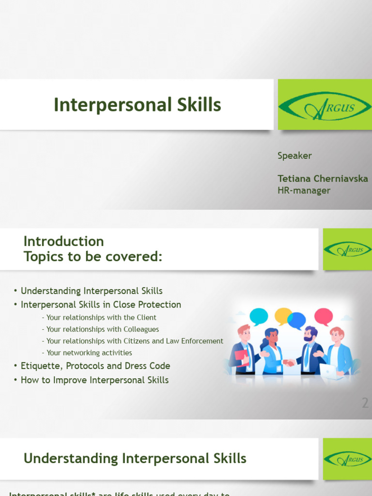 Interpersonal Skills Presentation | PDF | Etiquette | Interpersonal ...
