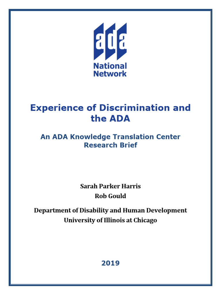 ADA: Discrimination Insights | PDF | Disability | Discrimination