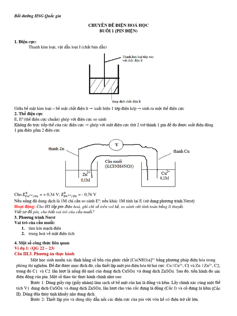 23-34-CHUYÊN ĐỀ ĐIỆN HOÁ HỌC HSG QG | PDF