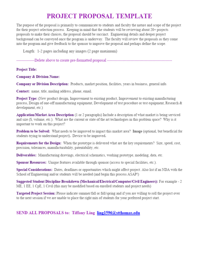 Senior Design Project Proposal Template | PDF | Engineering | Prototype