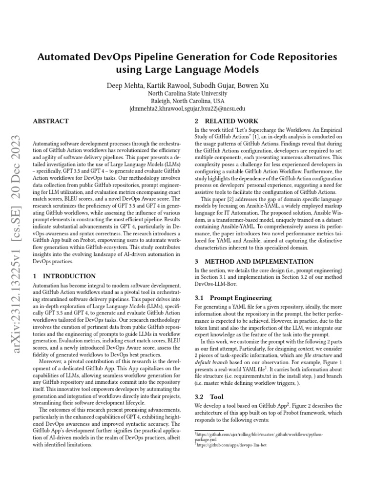 Automated DevOps Pipeline Generation For Code Repositories | PDF | Computer Science ...