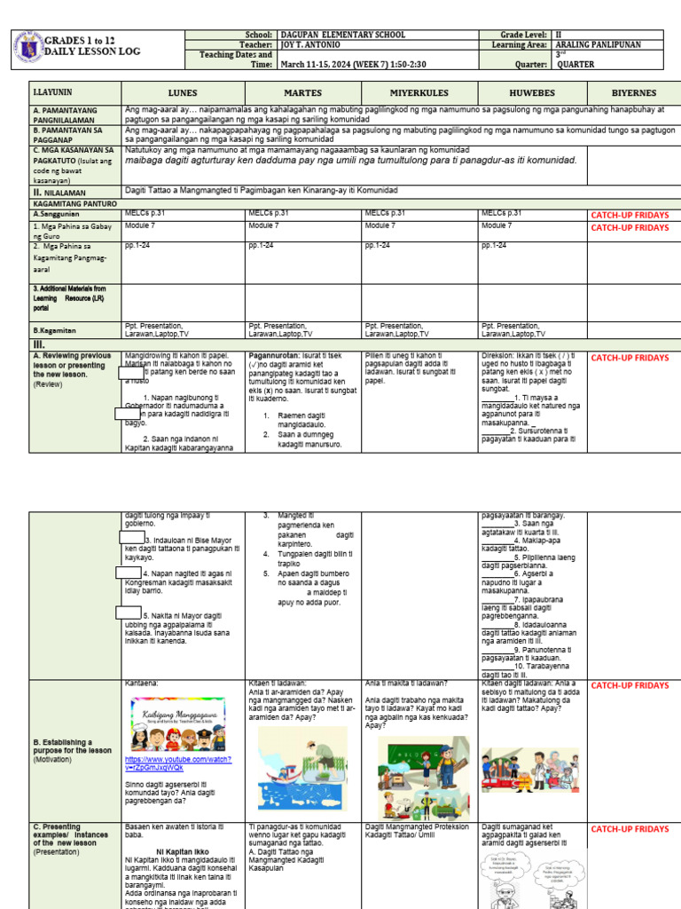 DLL AP-2 Q3 W7-Iloko-New | PDF