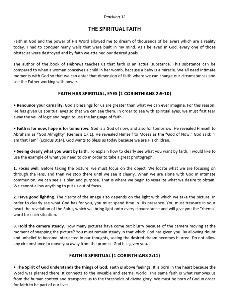 Teaching 32 | PDF | Faith | God