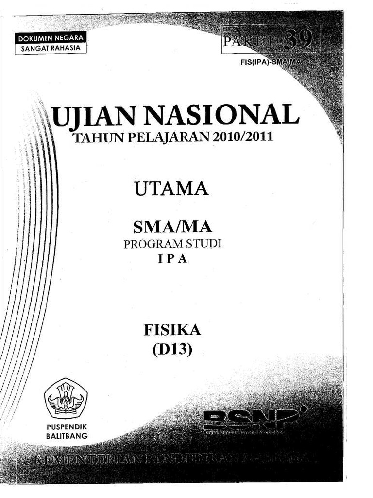 Un 2011 Fisika Bimbingan Alumni Ui | PDF Un 2011 Fisika Bimbingan Alumni Ui | PDF
