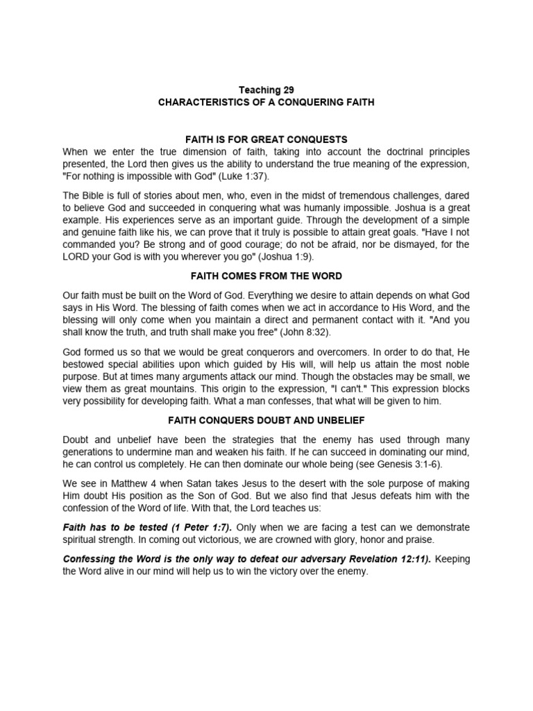 Teaching 29 | PDF | Faith | God