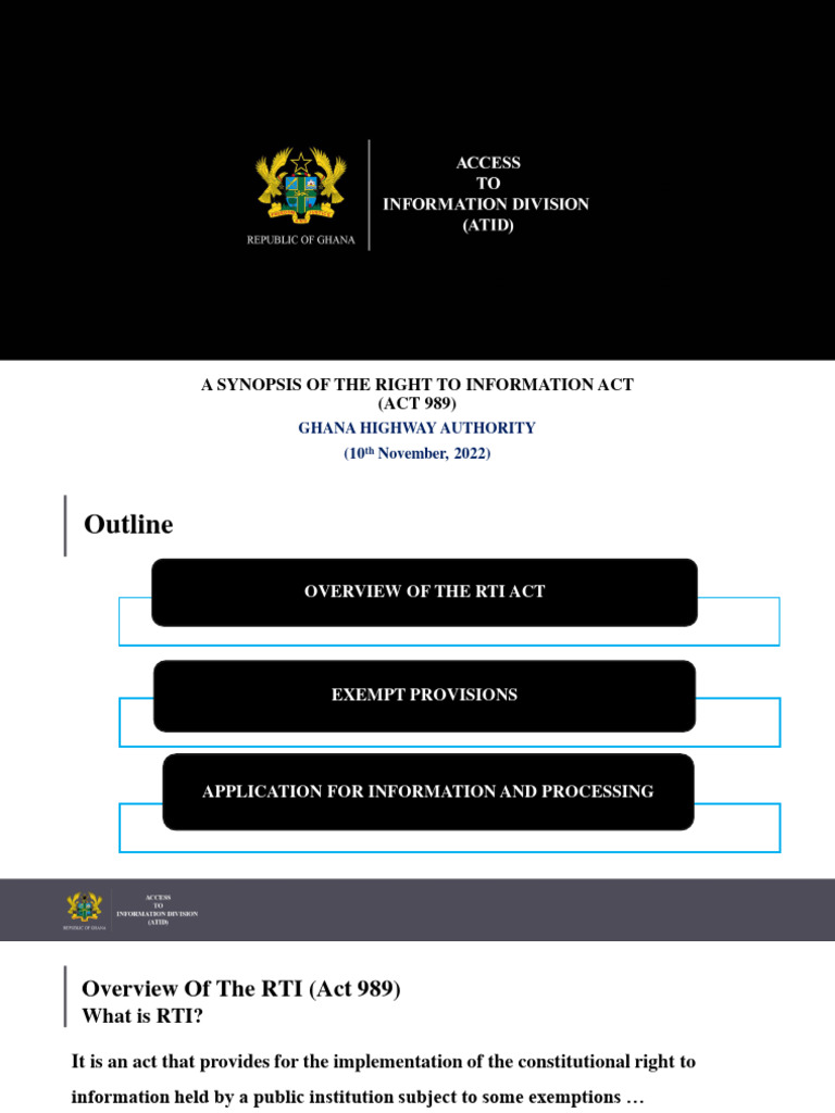 Overview of Ghana's RTI Act | PDF | Discovery (Law) | Information