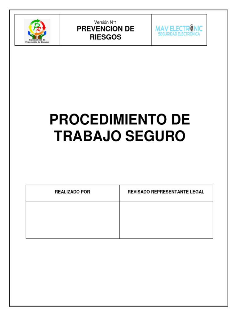 6.-Procedimiento de Trabajo Seguro PDF Javier 2023 | PDF | La seguridad informática | Seguridad