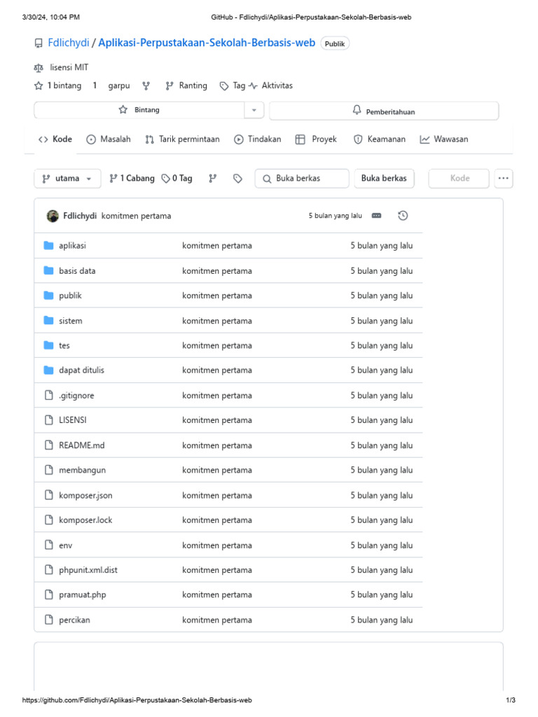 GitHub Fdlichydi - Aplikasi Perpustakaan Sekolah Berbasis Web | PDF