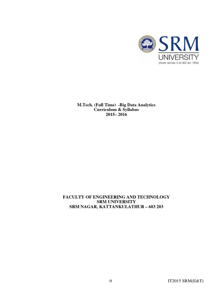 Old M.tech BDA Curriculum | PDF | Cloud Computing | Apache Hadoop