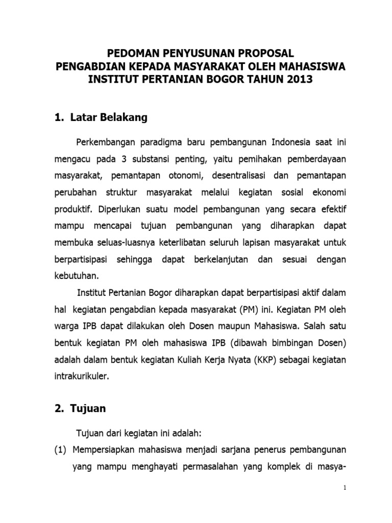 Pedoman Proposal Kegiatan PM Mahasiswa | PDF