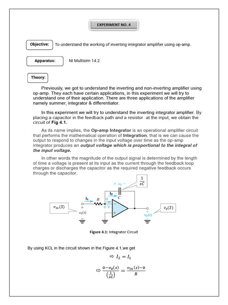 LIC Exp4 | PDF | Operational Amplifier | Amplifier