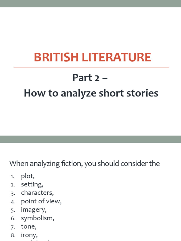 How To Analyse Short Stories | PDF | Narration | Irony