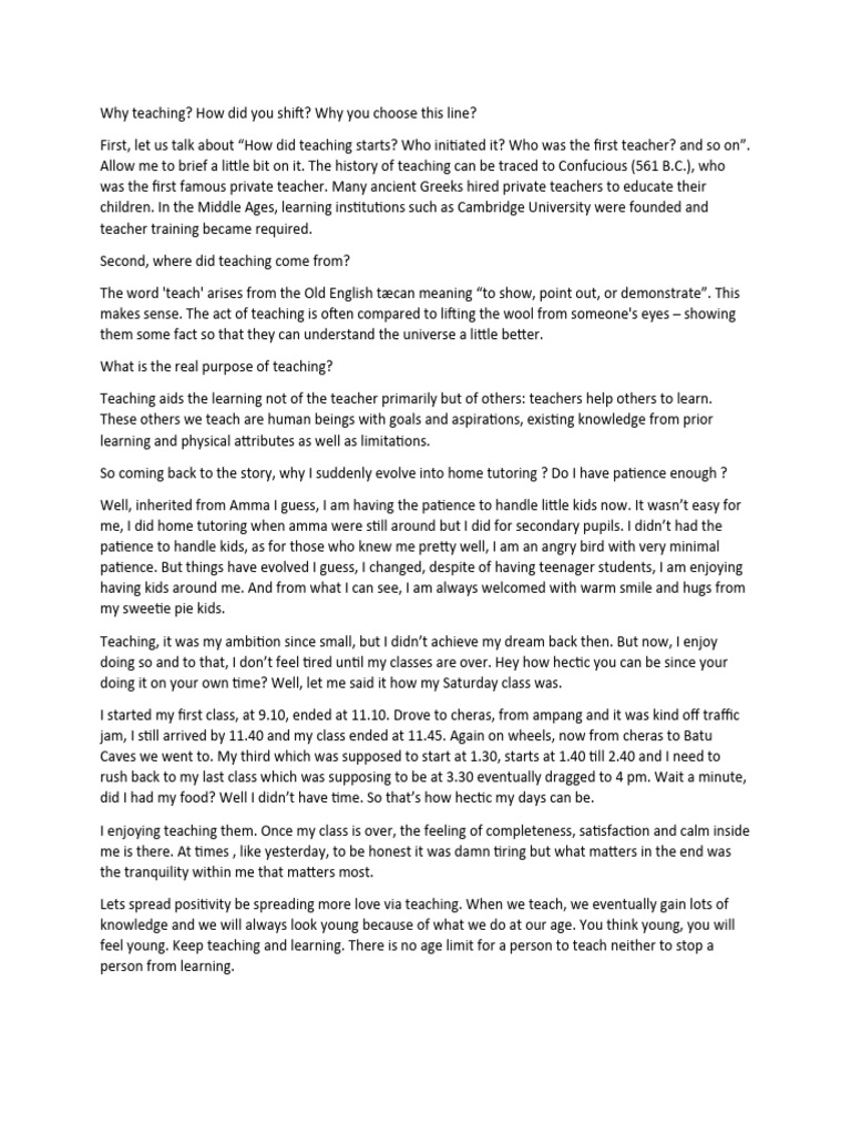 Why Teaching | PDF | Teachers