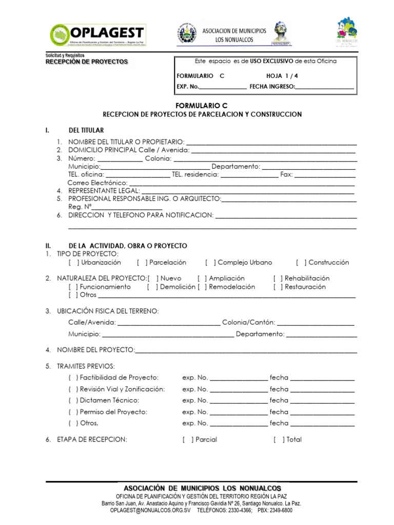 Formulario C y C1 Oplagest | PDF