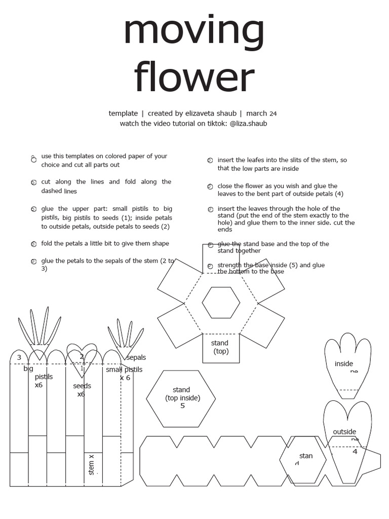 Moving Flower Template | Download Free PDF | Petal | Plants