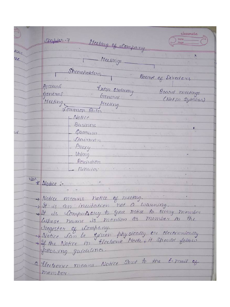 CH-7 Meetings of Company | PDF