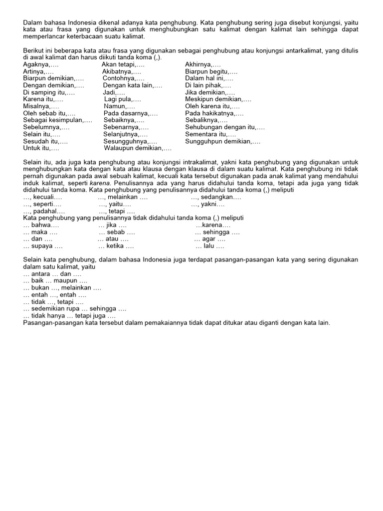 Penggunaan Tanda Koma Pada Konjungsi | PDF