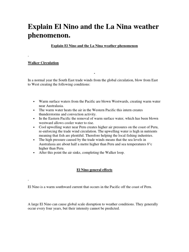 Explain El Nino and the La Nina Weather Phenomenon | El Niño ...