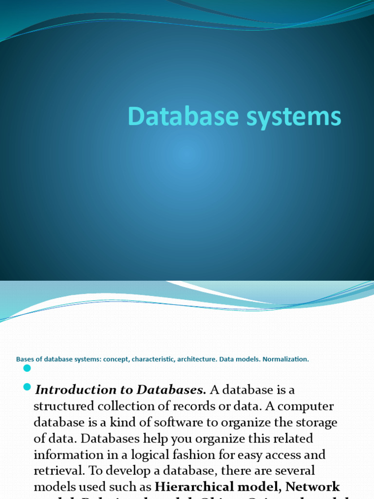 Database Systems | PDF Database Systems | PDF