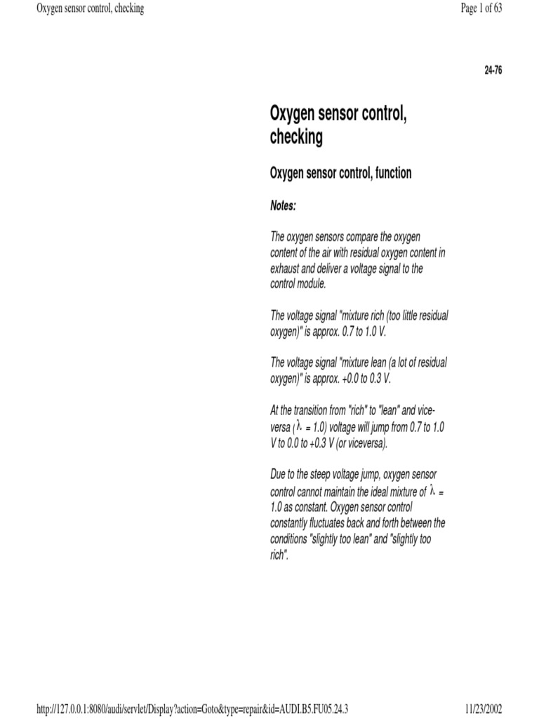 24-76 Oxygen Sensor Control Checking | PDF | Electrical Connector ...