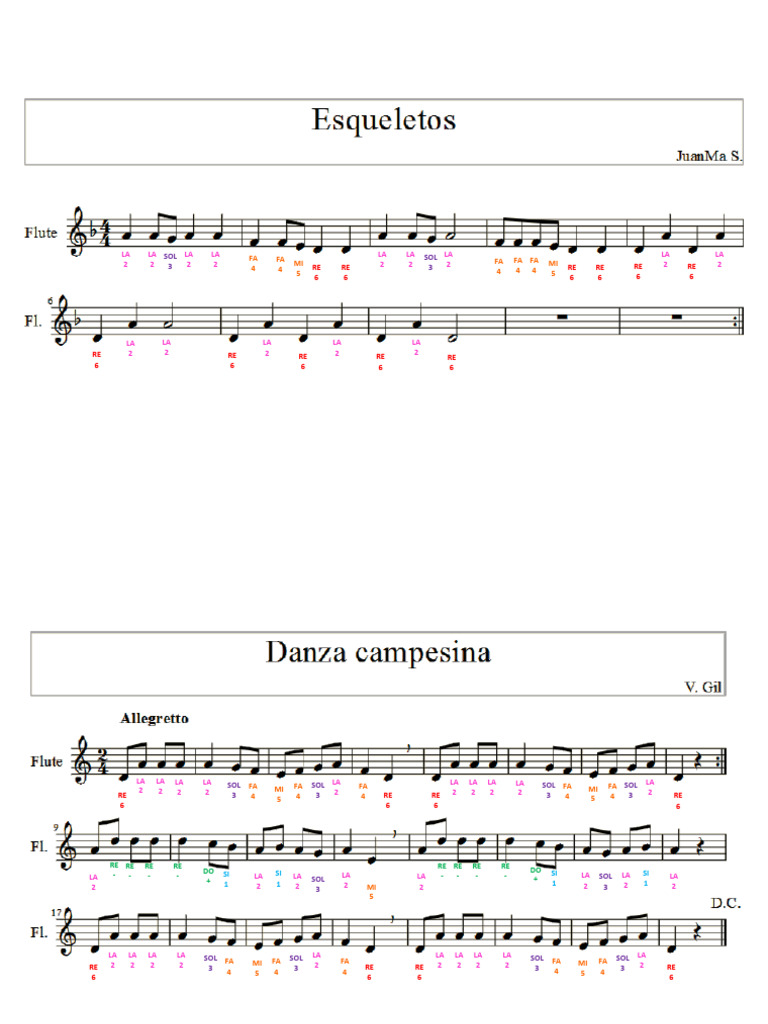 Partituras de Flauta Nivel 2 | PDF | Composiciones Musicales ...