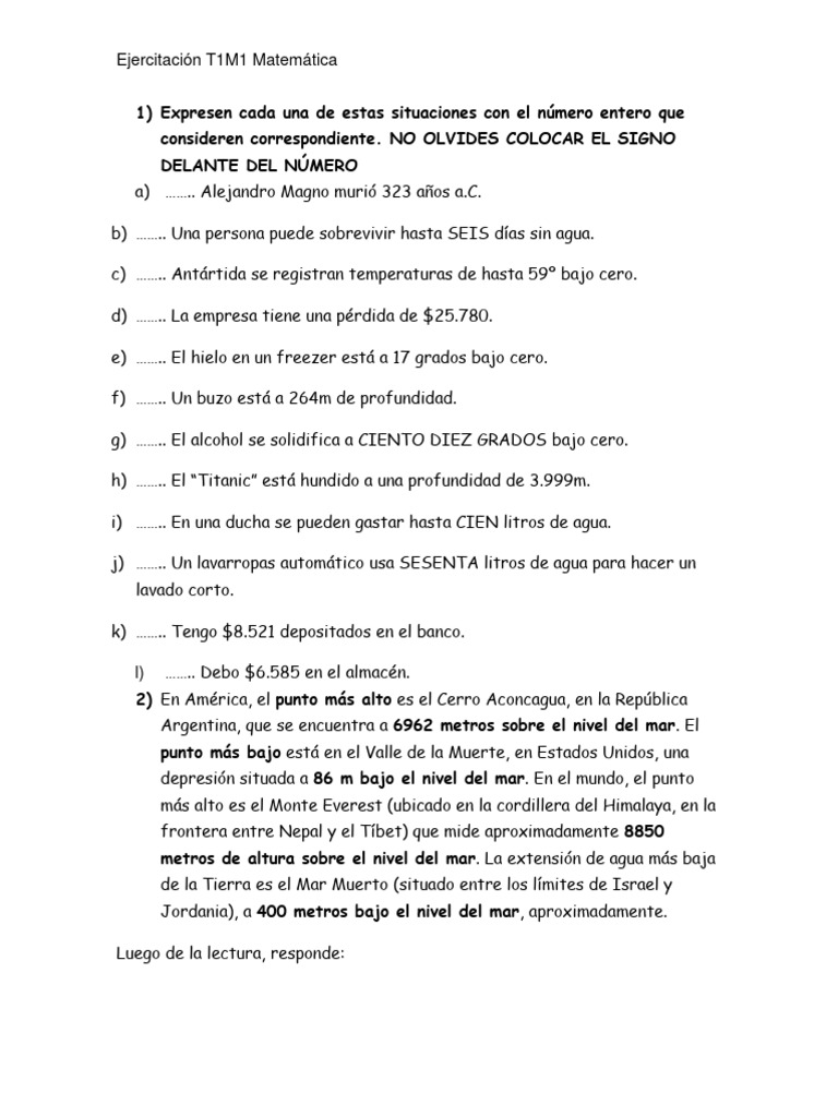 Ejercitación T1M1 2024 | PDF