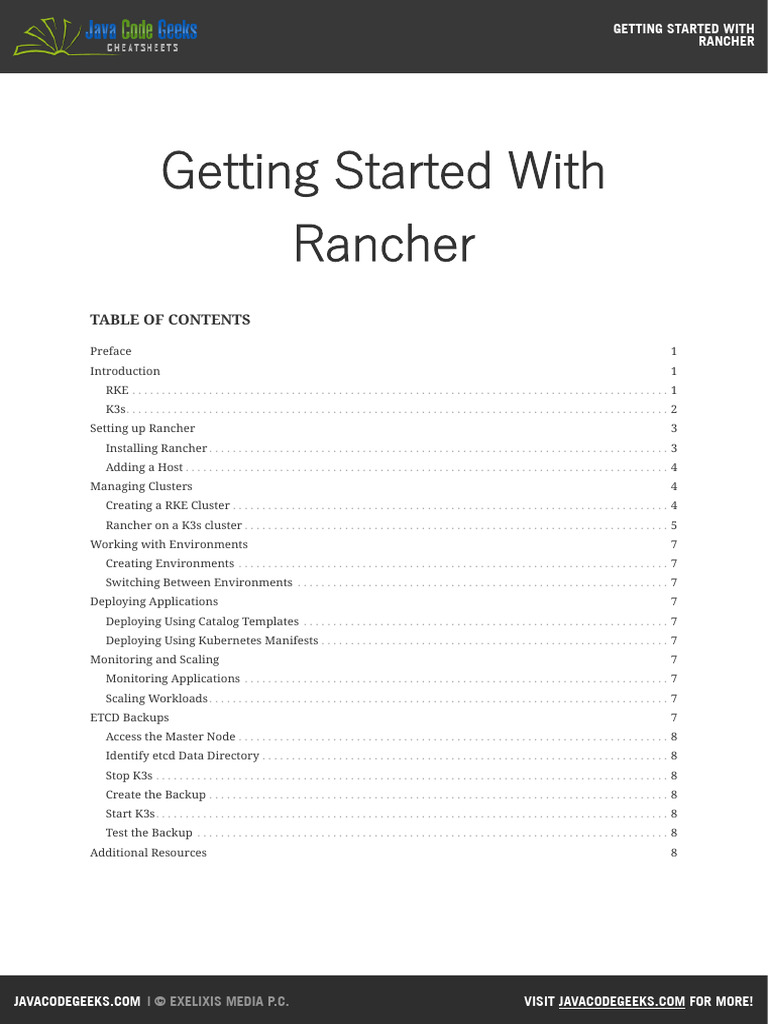 Getting Started With Rancher Cheatsheetw - Java136 | Download Free PDF ... Getting Started With Rancher Cheatsheetw - Java136 | Download Free PDF ...