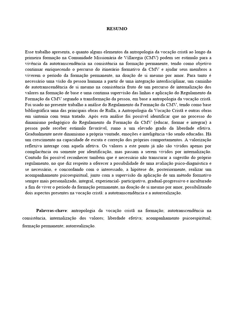 TCC Página de Resumo | PDF | Antropologia | Amor