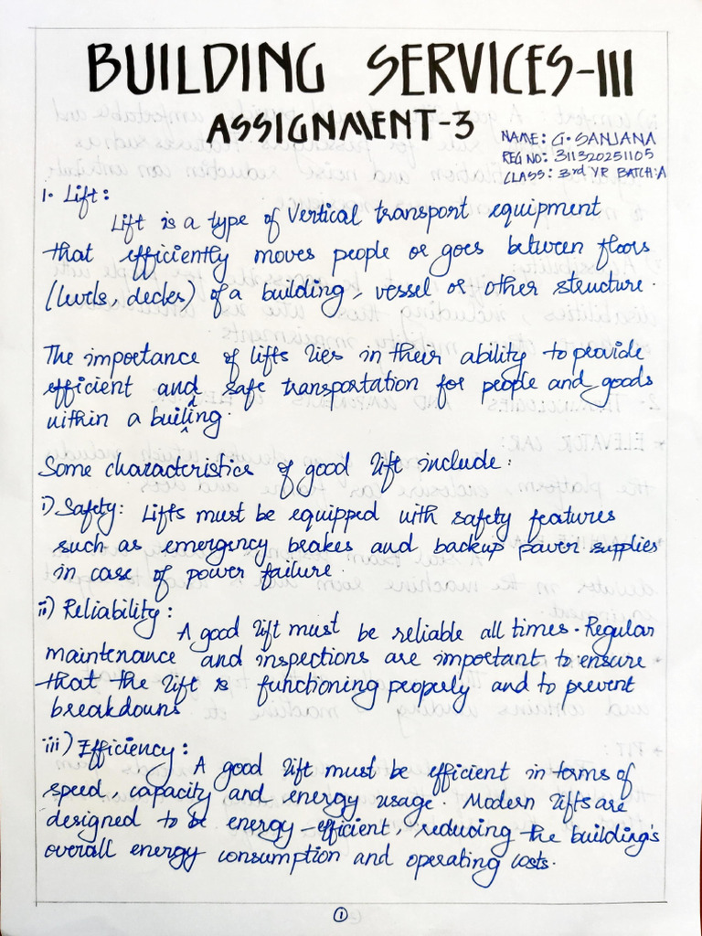 Bs Lift And Escalator Assignment Pdf