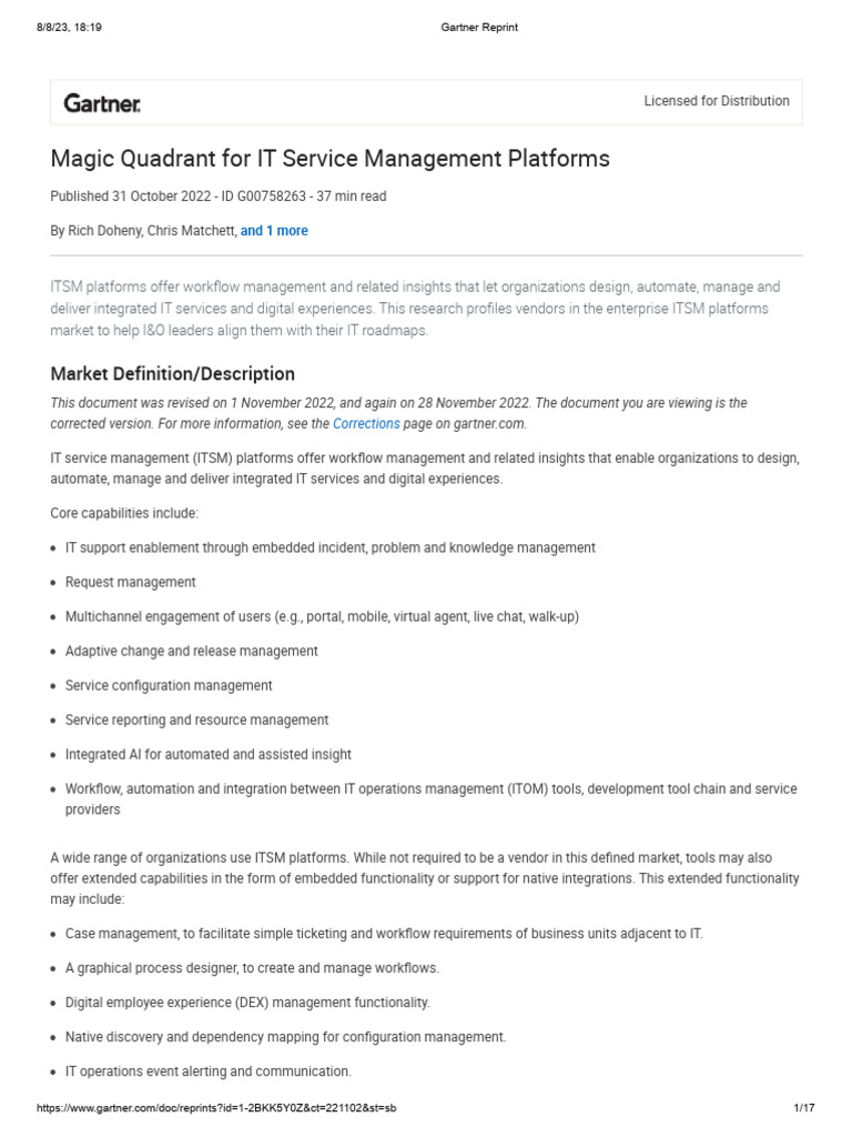 Gartner Ivanti ITSM | PDF | Sales | Marketing