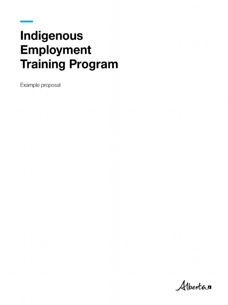 LBR Indigenous Employment Training Example Proposal | Download Free PDF ...