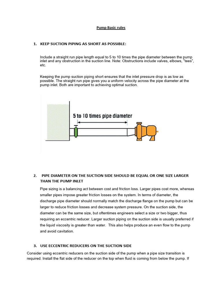 Pump Basic Rules | Download Free PDF | Pump | Pipe (Fluid Conveyance)