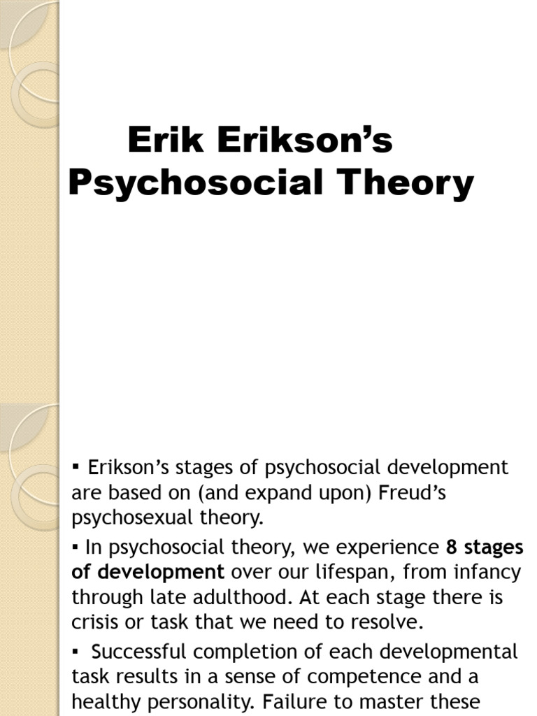 Erik Erikson&#039;s Psychosocial Theory | Download Free PDF | Behavioural ...
