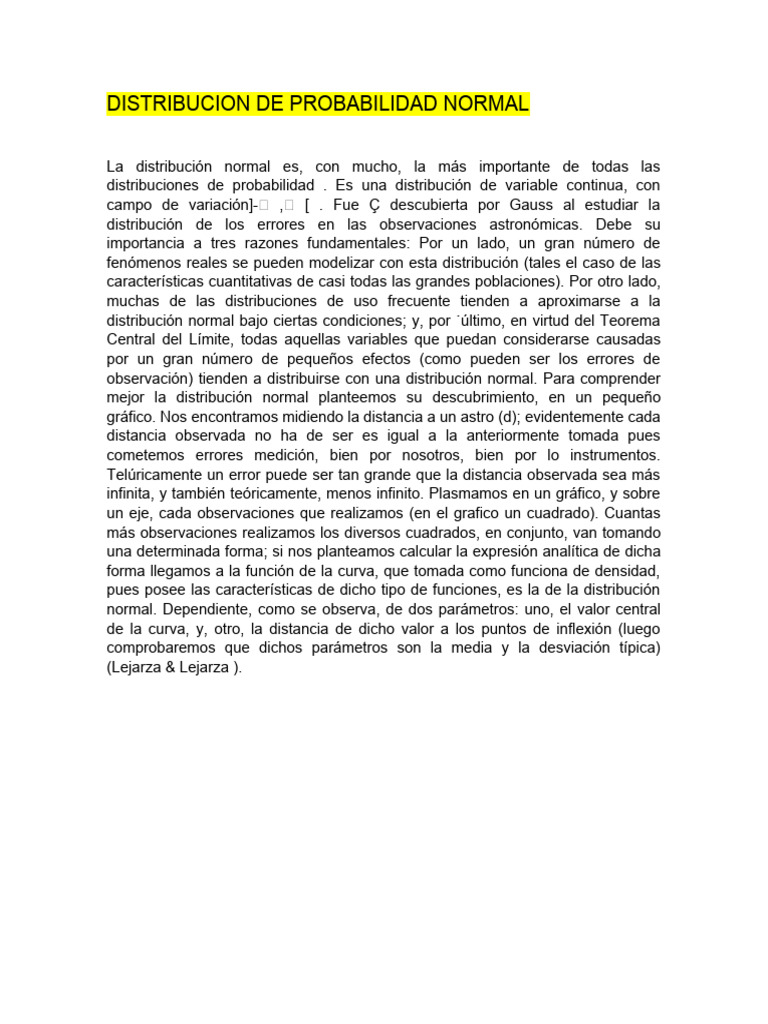Distribucion de Probabilidad Normal | PDF | Distribución normal | Probabilidad