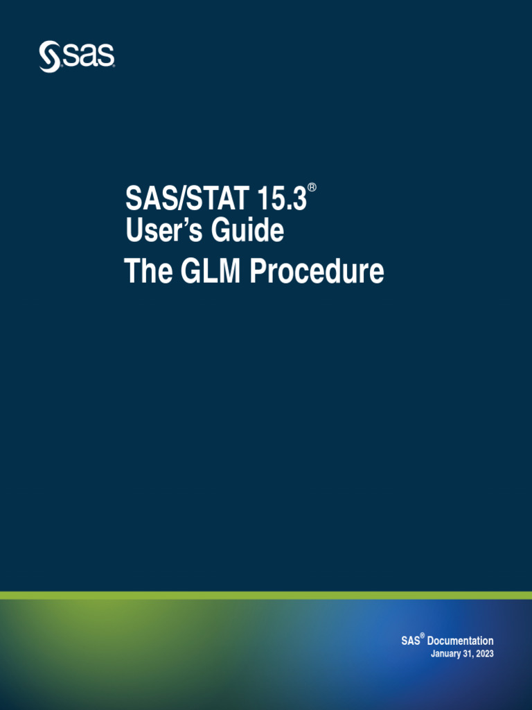 Proc GLM - Sas User Guide | PDF | Analysis Of Variance | Linear Regression