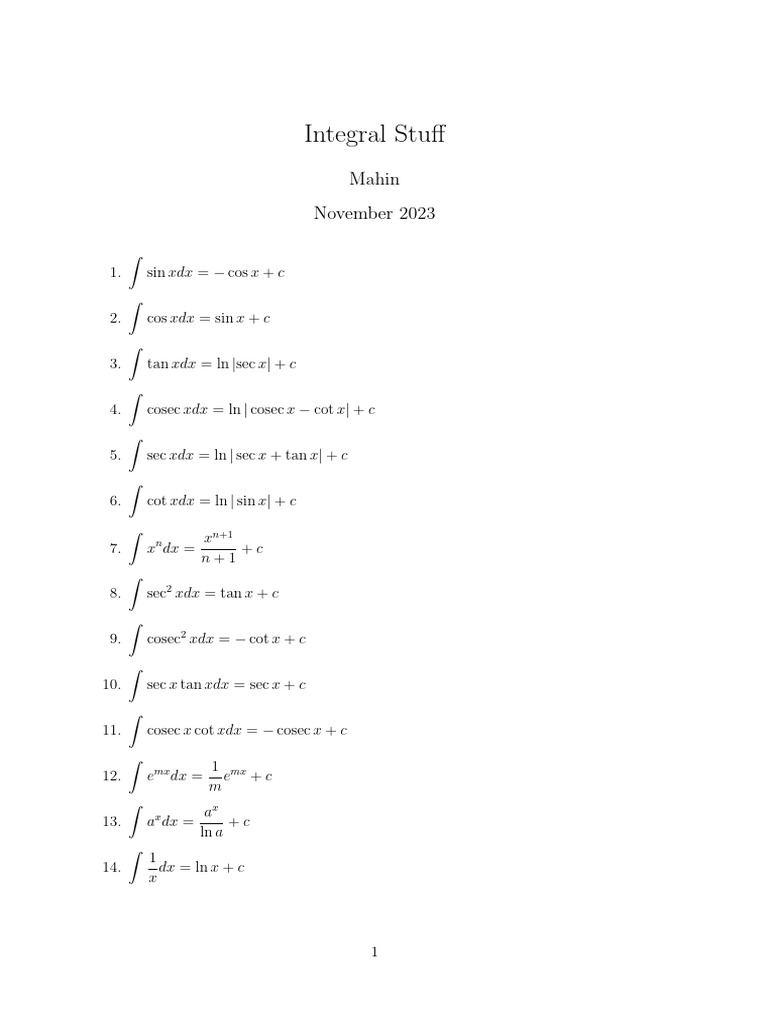 Integral Stuff | PDF