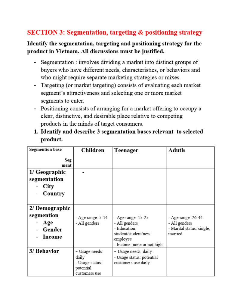 Assignment Mkt101 | Download Free PDF | Market Segmentation | Marketing