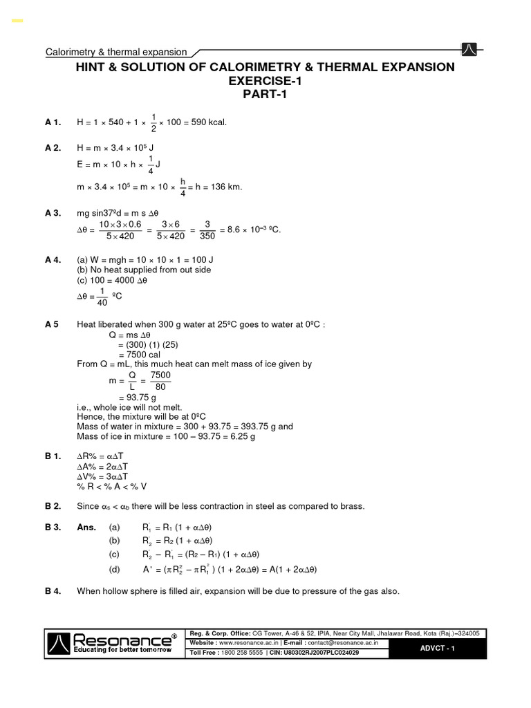 Calorimetry and Thermal Expansion Guide | PDF | Heat | Density