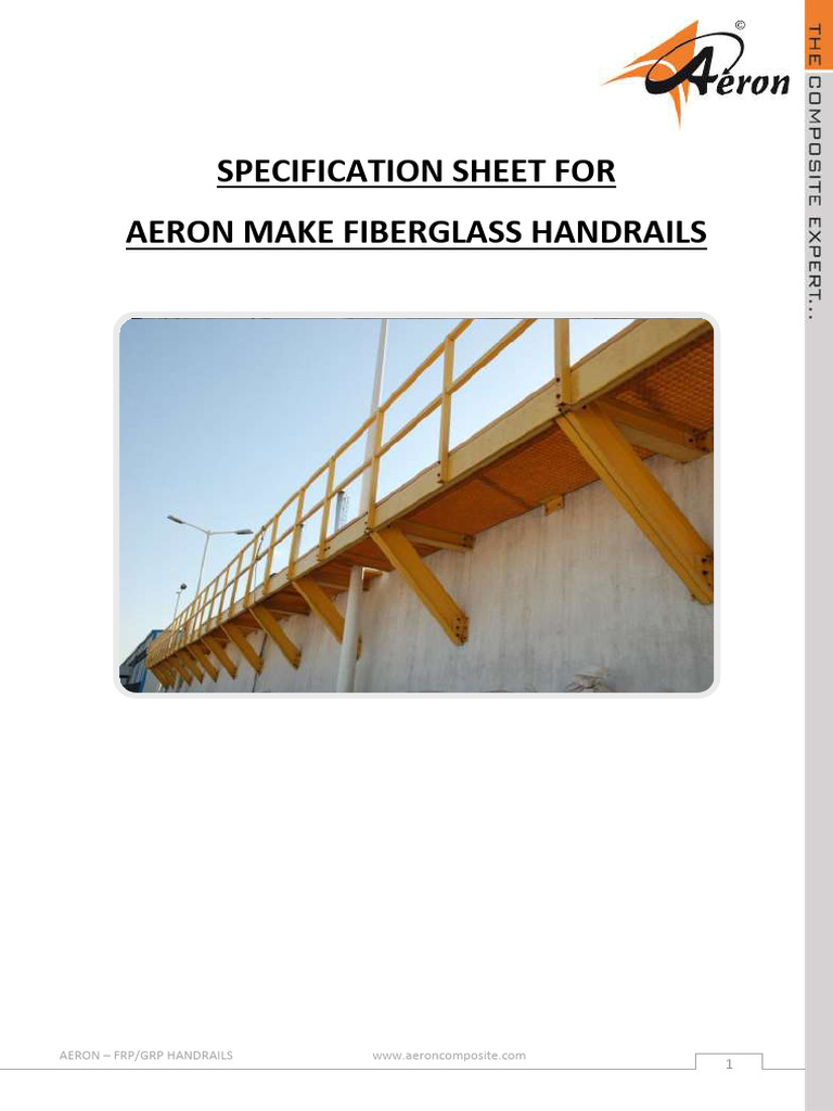 AERON FRP-GRP HANDRAIL SPECIFICATION SHEET Version 1 0 | PDF ...